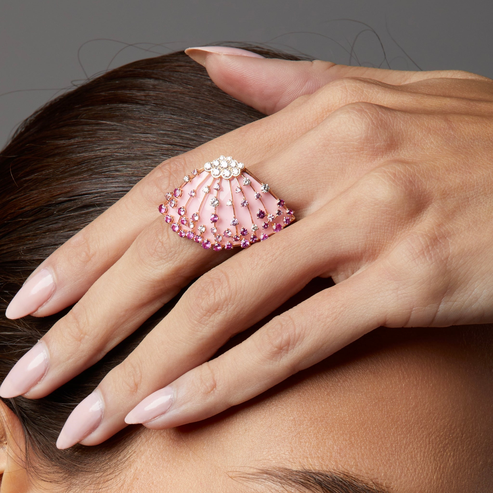 Lucciola Pink Sapphires Big Ring | Lucciola Collection | FerriFirenze