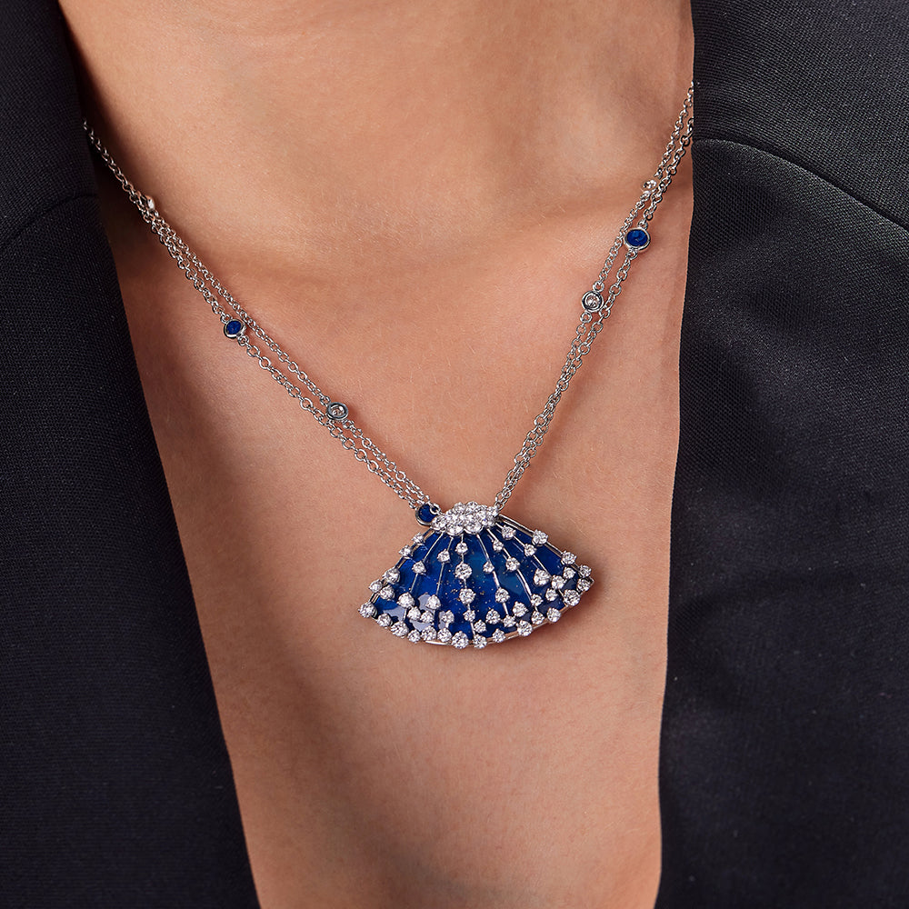 Lucciola Blue Enamel Pendant | Lucciola Collection | FerriFirenze